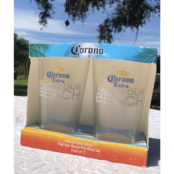 Corona Extra | Dining | Corona Extra 6 Oz Find Your Beach Pint Glass ...